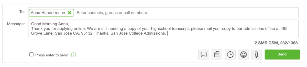 10 SMS Examples for Texting in College Admissions | SendHub