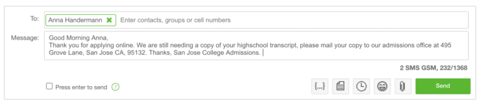 10 SMS Examples for Texting in College Admissions | SendHub