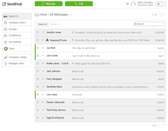 Sendhub Inbox | SendHub